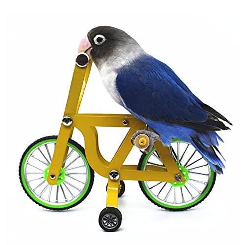 Bird Intelligence Training Toy | Parrot Bicycle Toy for Small Medium Bird,Parrot Educational Table Top Trick Prop ToyBird Foot Talon Toy for Parakeet Cockatiel Conure Budgies Lovebird, Yellow