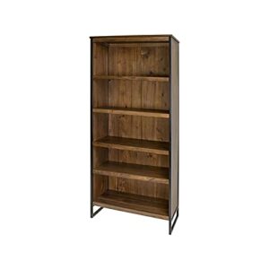 martin furniture industrial open wood, bookcase shelves, brown