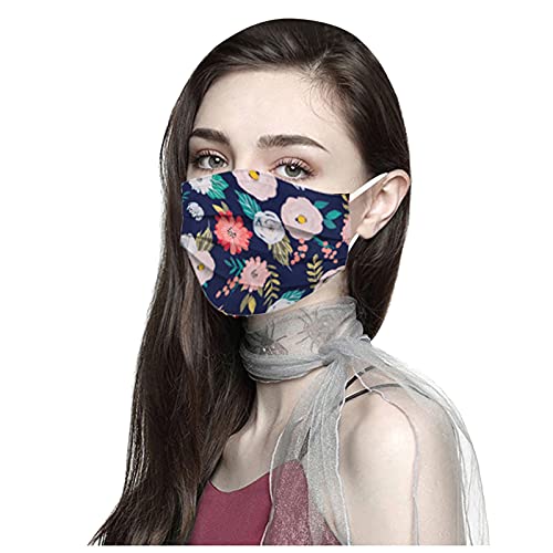 Wtosuhe 3-Ply Floral Disposable FaceMask with Spring Flower Printed Designs, 50 Pack Adults Spring Breathable FaceMasks with Nose Wire for Women Men