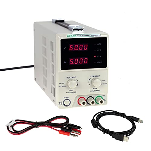 KORAD KD6005P - Programmable Precision Variable Adjustable 60V, 5A DC Linear Power Supply Digital Regulated Lab Grade