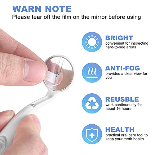 Dental Mirror with Light Teeth Inspection LED Mirror Anti-Fog Mouth Mirror MM380 Dentist Oral Care Tool