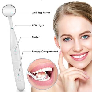 Dental Mirror with Light Teeth Inspection LED Mirror Anti-Fog Mouth Mirror MM380 Dentist Oral Care Tool