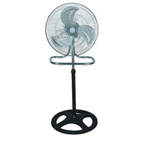 PrimeTrendz 3 in 1 (Stand + Desk + Wall Fan) High Velocity 18 Inch Industrial Grade Floor Stand Mount Oscillating Blower Fan (3 Blade)