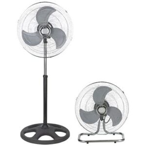 PrimeTrendz 3 in 1 (Stand + Desk + Wall Fan) High Velocity 18 Inch Industrial Grade Floor Stand Mount Oscillating Blower Fan (3 Blade)