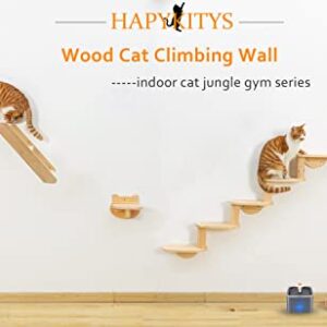 Cat Shelf for Wall Hammock Climbing Shelves and Perches Solid Wood Cat Steps for Activity Indoor Cats Wall Furniture 3pcs/Set