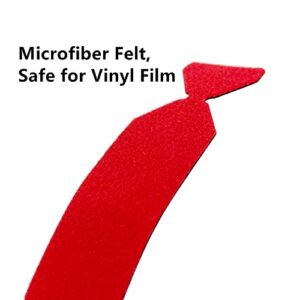 CARTINTS 18Piece Squeegee Felt Tape, Red Microfiber Felts for Plastic Squeegee & Decal Applicator, Non-Scratch to Car Vinyl Film, Fit for 4-inch Squeegee