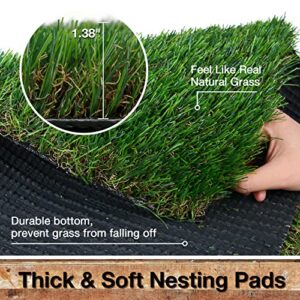 XLX TURF Chickens Nesting Box Pads, Thick Artificial Grass Mat for Chicken Coop Bedding, 13"x13", 6 Pack