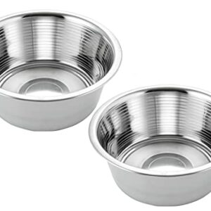 HB Pet Feeders Stainless Steel Dog and Cat Bowls Feeder Medium Deluxe 6.5" inch Replacement Food and Water Bowl (3.5 Cup, Double Pack)