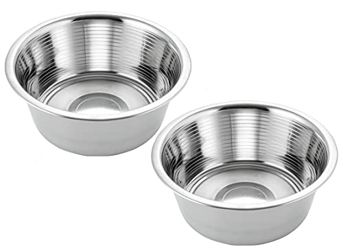 HB Pet Feeders Stainless Steel Dog and Cat Bowls Feeder Medium Deluxe 6.5" inch Replacement Food and Water Bowl (3.5 Cup, Double Pack)