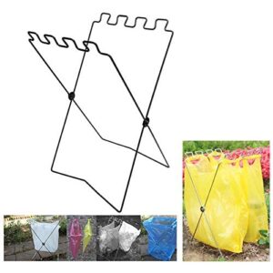 YQTGG Garbage Bag Holder,Trash Bag Holder,Portable Camping Trash Can Bag Holder,Trash Bag Holder Frame Rack, 33Gallon Sports Bottle Drainer (Iron) Leaf Bag Holder Plastic Bag Stand