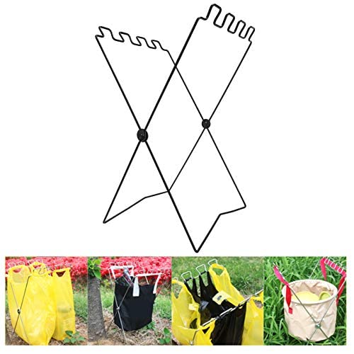 YQTGG Garbage Bag Holder,Trash Bag Holder,Portable Camping Trash Can Bag Holder,Trash Bag Holder Frame Rack, 33Gallon Sports Bottle Drainer (Iron) Leaf Bag Holder Plastic Bag Stand