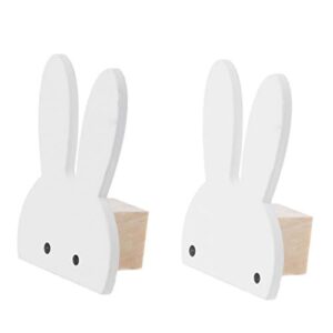 zgs78hh cute bunny hook, wooden clothes hanger, wall decor children bedroom pendant