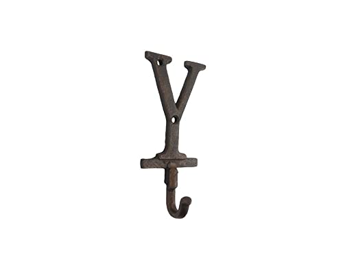 Handcrafted Nautical Decor Rustic Copper Cast Iron Letter Y Alphabet Wall Hook 6"