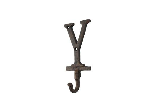 Handcrafted Nautical Decor Rustic Copper Cast Iron Letter Y Alphabet Wall Hook 6"