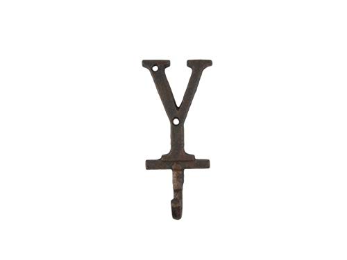 Handcrafted Nautical Decor Rustic Copper Cast Iron Letter Y Alphabet Wall Hook 6"