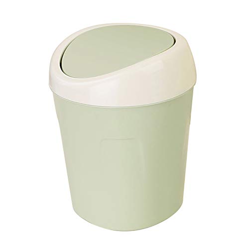 D-GROEE Mini Trash Can with Lid, Home Desktop Mini Covered Trash Garbage Can Storage Box Organizer Waste Bin Green