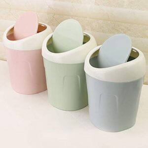 D-GROEE Mini Trash Can with Lid, Home Desktop Mini Covered Trash Garbage Can Storage Box Organizer Waste Bin Green