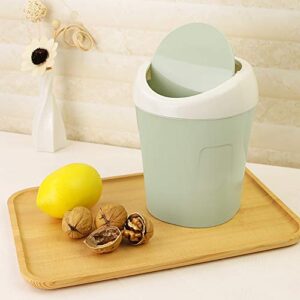 D-GROEE Mini Trash Can with Lid, Home Desktop Mini Covered Trash Garbage Can Storage Box Organizer Waste Bin Green