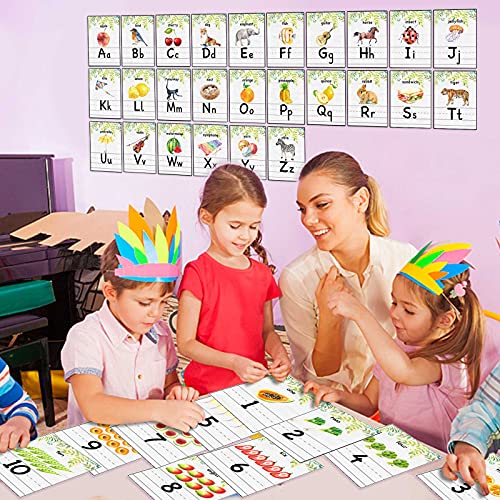 36 Classroom Alphabet Bulletin Board Set Alphabet Line for Classroom Wall ABC and Number Strip Border Alphabet Posters Kids Educational Learning Card for Kindergarten Preschool Classroom Decorations