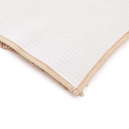 Spotgrowth Non-Slip Chenille Bath Mat for Bathroom Rugs 20 x32 Inches Extra Soft and Absorbent Microfiber Shag Rug,Machine Washable,Shower and Bath Room Floor Mats,Beige, (SP210717)