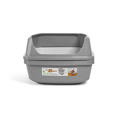 So Phresh Grey & White Lift-to-Sift Cat Litter Pan, 22.5" L X 17.25" W X 10.5" H