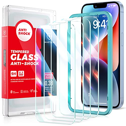 SmartDevil 3 Pack Screen Protector for iPhone 13 Pro Max/iPhone 14 Plus(6.7 Inch), [Easy Installation Frame][Double Military Grade Shatterproof] HD Bubble Free 9H Tempered Glass-Case Friendly