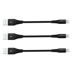 [apple mfi certified] short iphone charging cable(3pack 8 inch),usb to lightning charger cord for apple,nylon braided fast charging data syncing cable for iphone 14/13/12/11/xs/xr/x/8/7/6/ipad/airpods