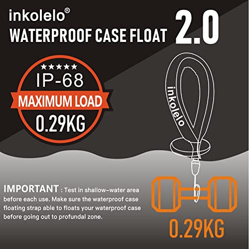 inkolelo Waterproof Phone case Floating Wrist Strap -Bright Orange