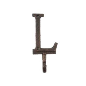 Handcrafted Nautical Decor Rustic Copper Cast Iron Letter L Alphabet Wall Hook 6"