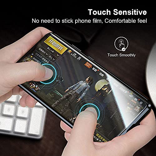 QUIETIP Compatible for Samsung Galaxy S21 Case,Magnetic Metal-Clear Glass Case,Thin Body Metal Frame Double-Sided Tempered Glass with Built-in Screen Lens Protect,Black