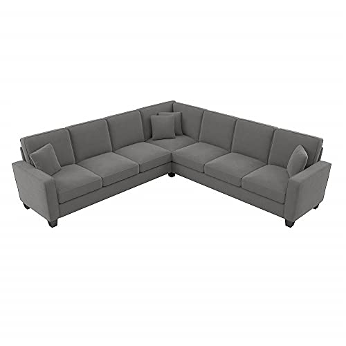 Bush Furniture Stockton L Shaped Sectional Couch, 110W, French Gray Herringbone