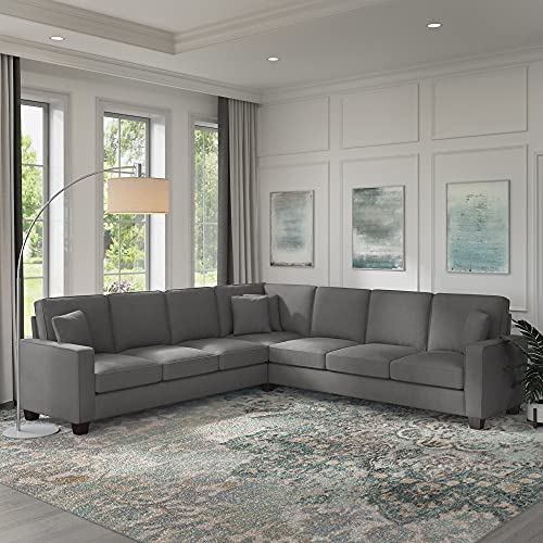 Bush Furniture Stockton L Shaped Sectional Couch, 110W, French Gray Herringbone