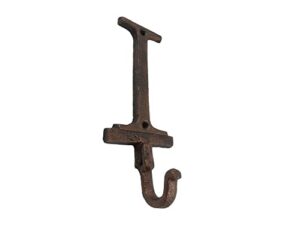 handcrafted nautical decor rustic copper cast iron letter i alphabet wall hook 6"