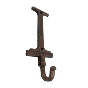 Handcrafted Nautical Decor Rustic Copper Cast Iron Letter I Alphabet Wall Hook 6"