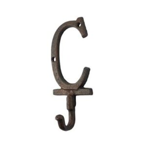 Handcrafted Nautical Decor Rustic Copper Cast Iron Letter C Alphabet Wall Hook 6"