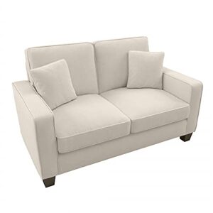 bush furniture stockton loveseat, 61w, cream herringbone