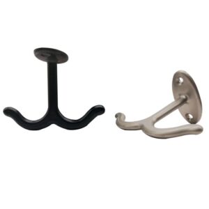 NNNJunhua Zinc Alloy Ceiling Double Hook Cabinet Wardrobe Coat Towel Hat Hook Hooks Under Cabinet Shelf 6 Pieces (Black)