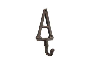 handcrafted nautical decor rustic copper cast iron letter a alphabet wall hook 6"