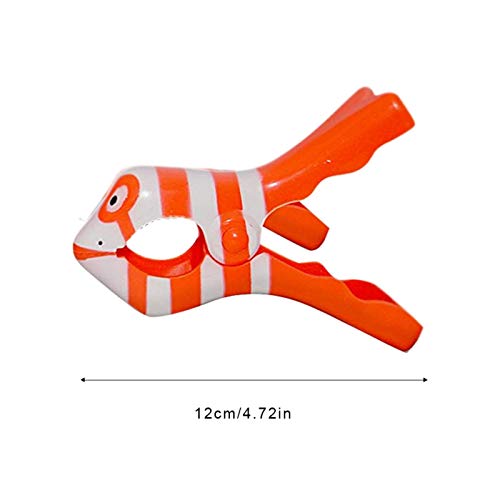 bluesa 2PCS Clown Fish Beach Towel Holders for Beach Chairs, Beach Towel Clips for Pool Chairs, Beach Clips for Towels and Chairs, Clothes Clips for Hanging Clothes, Windproof Towel Pin, Chip Pegs