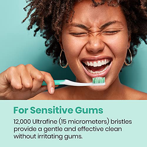 Lindo Ultrafine Toothbrush - for Sensitive Gums and Teeth, 12000+ Ultra Fine Bristles, Soft and Gentle, Deep Clean, Pack of 4