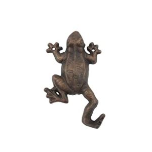 Handcrafted Nautical Decor Rustic Copper Cast Iron Frog Hook 6"