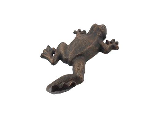 Handcrafted Nautical Decor Rustic Copper Cast Iron Frog Hook 6"