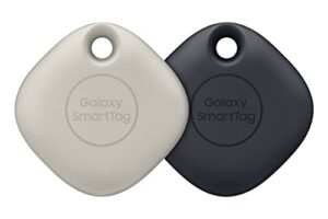 samsung galaxy smarttag (2 pack) bluetooth tracker & item locator for keys, wallets, luggage & more, (oatmeal + black) (international version)