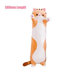 Plush Pillow, Cat Long Throw Sleeping Pillow Cute Cartoon Cat Shaped Plush Toy Sleeping Long Throw Pillow Home Office Study