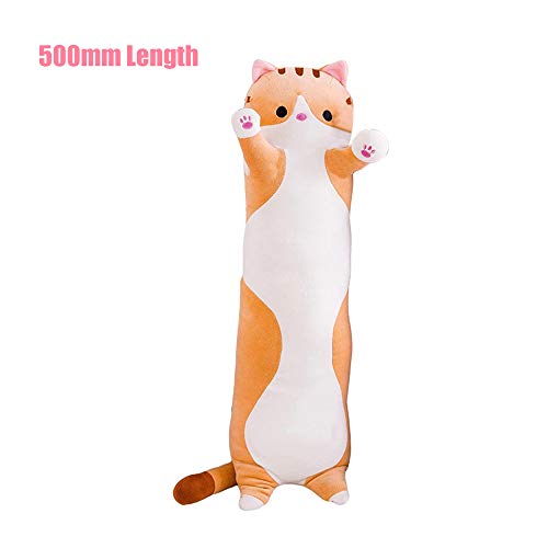 Plush Pillow, Cat Long Throw Sleeping Pillow Cute Cartoon Cat Shaped Plush Toy Sleeping Long Throw Pillow Home Office Study