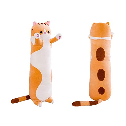 Plush Pillow, Cat Long Throw Sleeping Pillow Cute Cartoon Cat Shaped Plush Toy Sleeping Long Throw Pillow Home Office Study