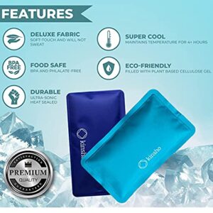 kinsho Bento Box Lunch Boxes and Matching Ice Packs (Blue)