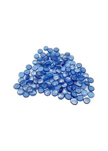 zrtny blue flat bead glass beads vase fillers fish tank aquarium pebbles decoration gem flat beads filled marbles bulk (1lb)