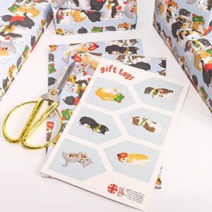 CENTRAL 23 Fun Christmas Cats Wrapping Paper - 6 Sheets of Gift Wrap - For Cat Owners - For Men Women - Seasonal - Recyclable