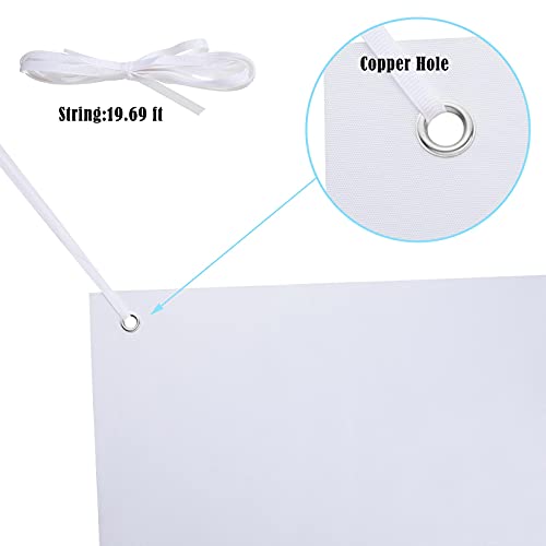 4 Pieces Large Blank Banner White Wall Banner Polyester Oxford Cloth Banner Outdoor Hanging Banner DIY Banner Signs with Hanging Rope for Indoor Outdoor Decor (2 x 4 Feet) (2 x 4 Feet, 2 x 6 Feet)